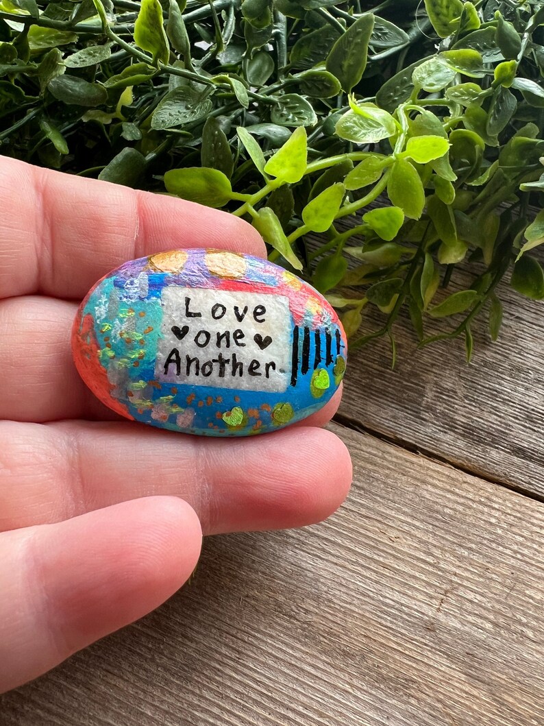 Love One Another 1 1/2 Inch Painted Rock - Etsy