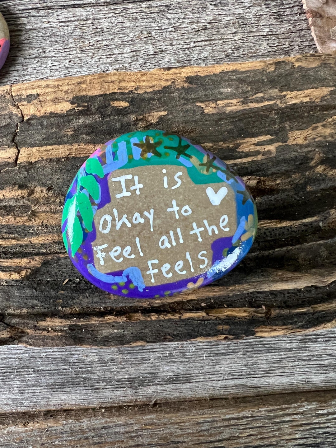 Hand Painted Rock: Inspirational Quote - It is Okay to Feel 1.69 Inch ...