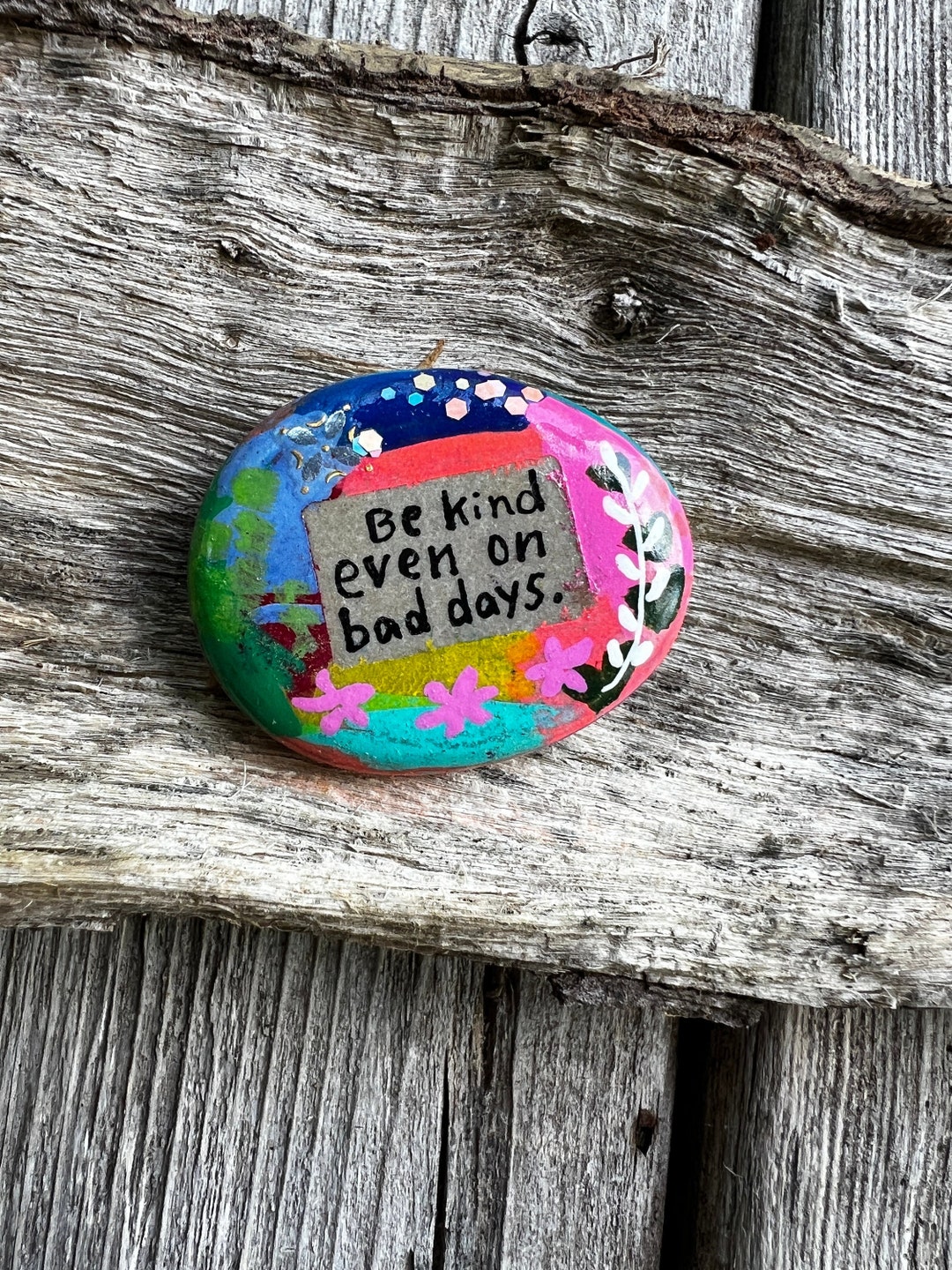 1.55-inch Painted Rock - Be Kind Even on Bad Days - Etsy