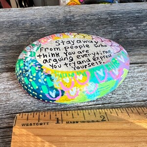 Uplifting Life Advice Rock: Stay Away From Those Who - Etsy