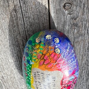 Rainbow Rock: Ralph Waldo Emerson Quote Inspirational Hand-painted Art ...