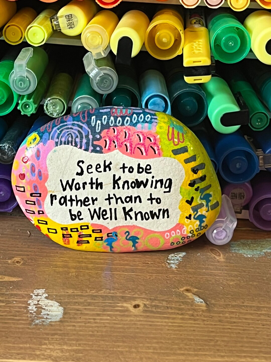 Unique 3.5-inch Painted Rock - 'seek to Be Worth Knowing Rather Than to ...