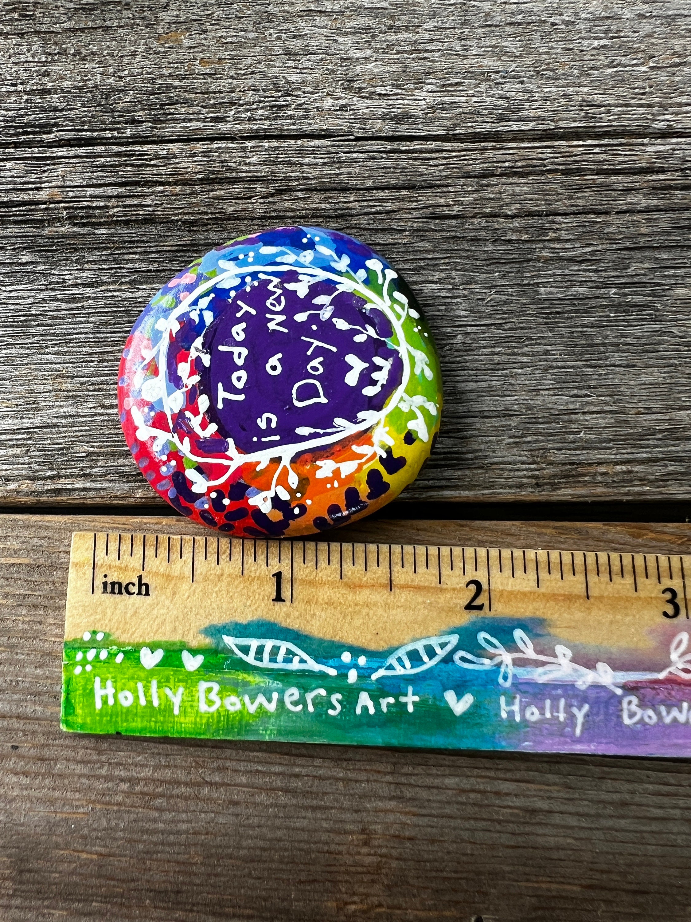 Embrace Fresh Beginnings - Today is a New Day, 1.71 Inch Hand Painted ...