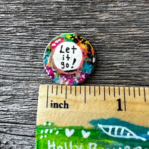 Painted Penny, Let It Go, Tiny Painting, Mini Painting, .75 Inches - Etsy