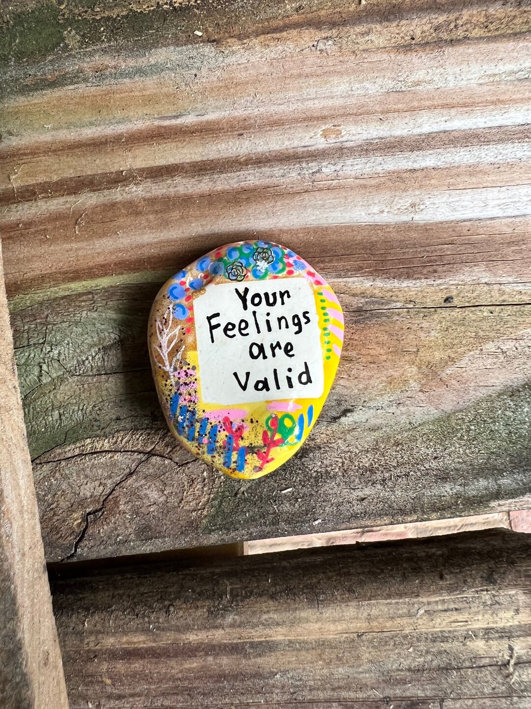 Empathy Stone, Your Feelings Are Valid, Yellow, 2 Inch Painted Rock - Etsy