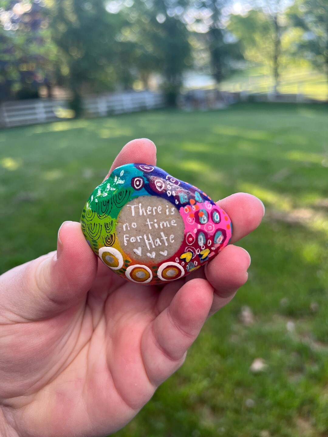 Spread Love, There is No Time for Hate, 2.32 Inch Painted Rock - Etsy