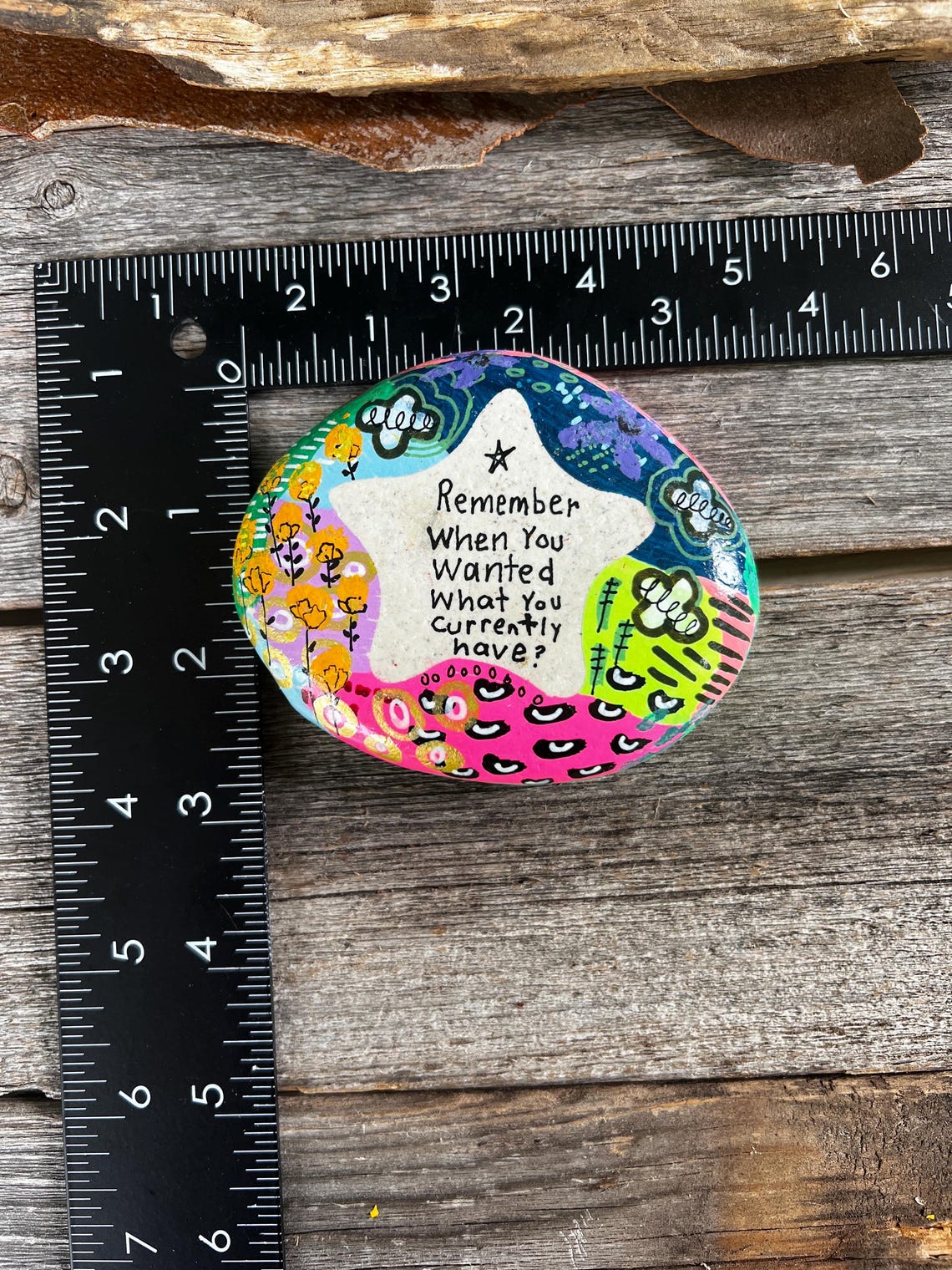 Inspirational Hand-painted Rock Remember When You Wanted What You ...