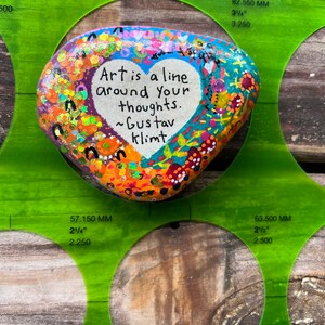 Heartfelt Gustav Klimt Art Quote Rock - 'art is a Line Around Your ...