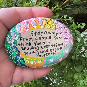 Uplifting Life Advice Rock: Stay Away From Those Who - Etsy