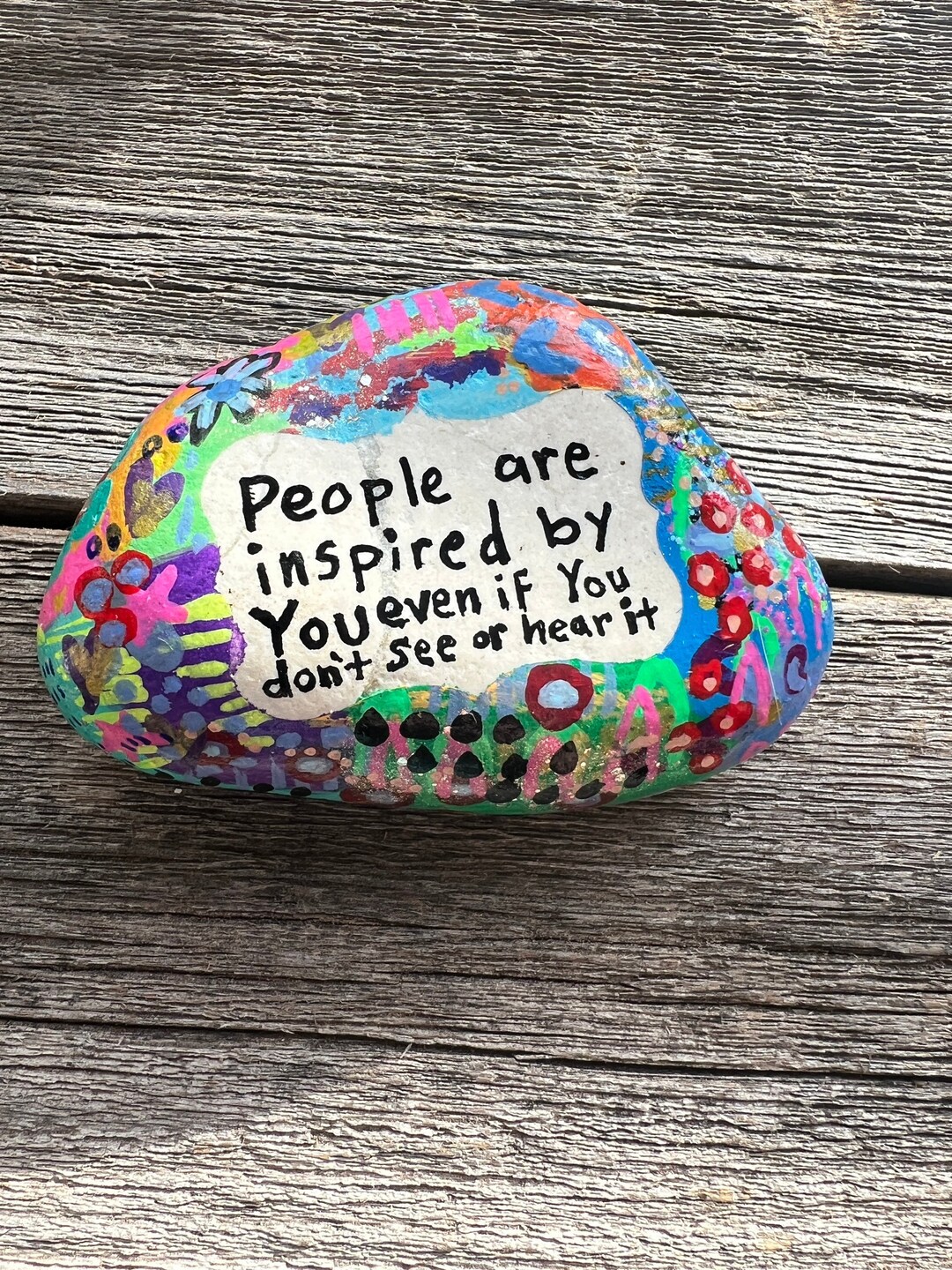 Inspirational Hand-painted Rock: 'people Are Inspired by You' (3.25 ...