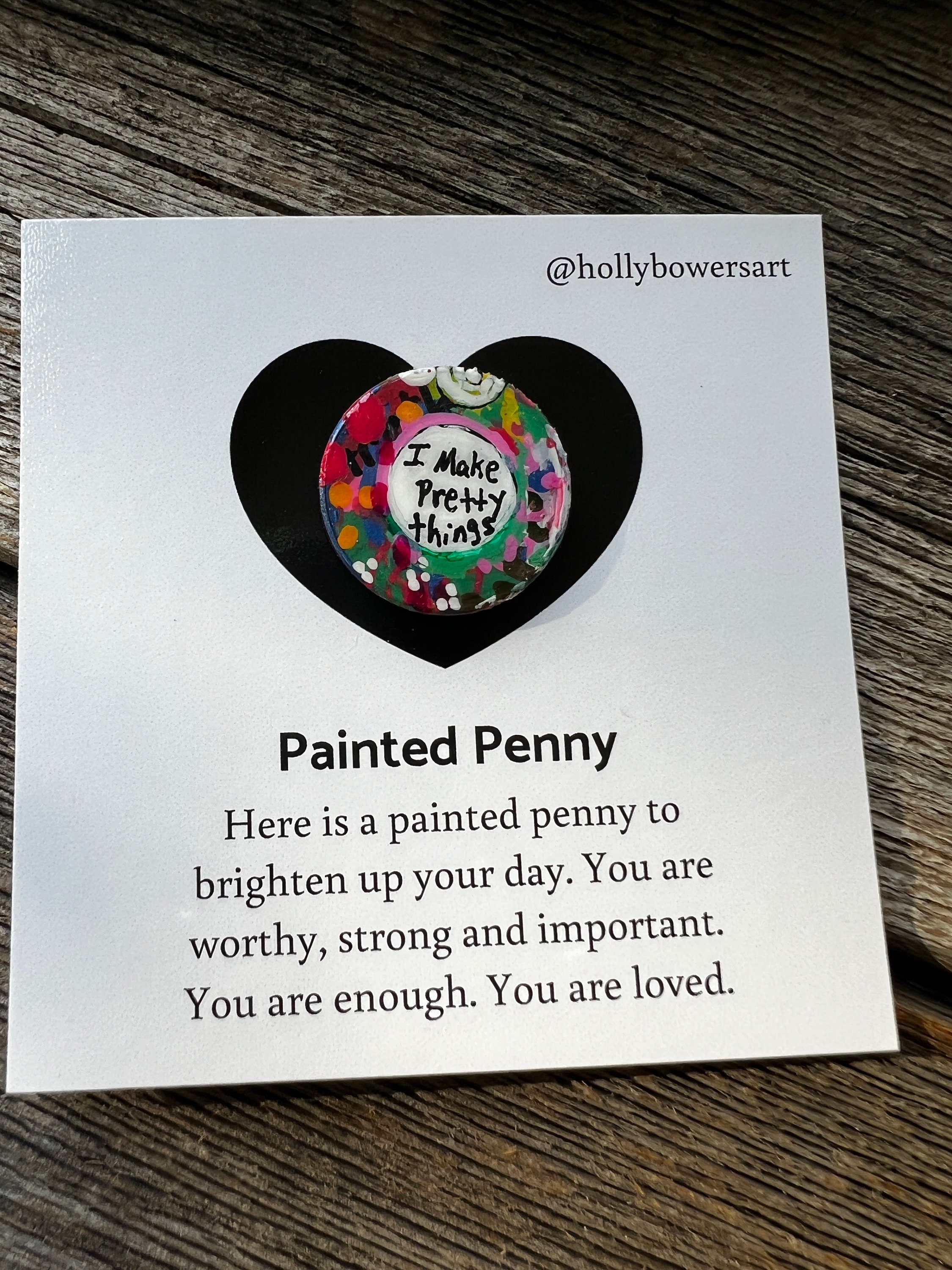 Painted Penny, I Make Pretty Things, Tiny Painting, Mini Painting, .75 ...