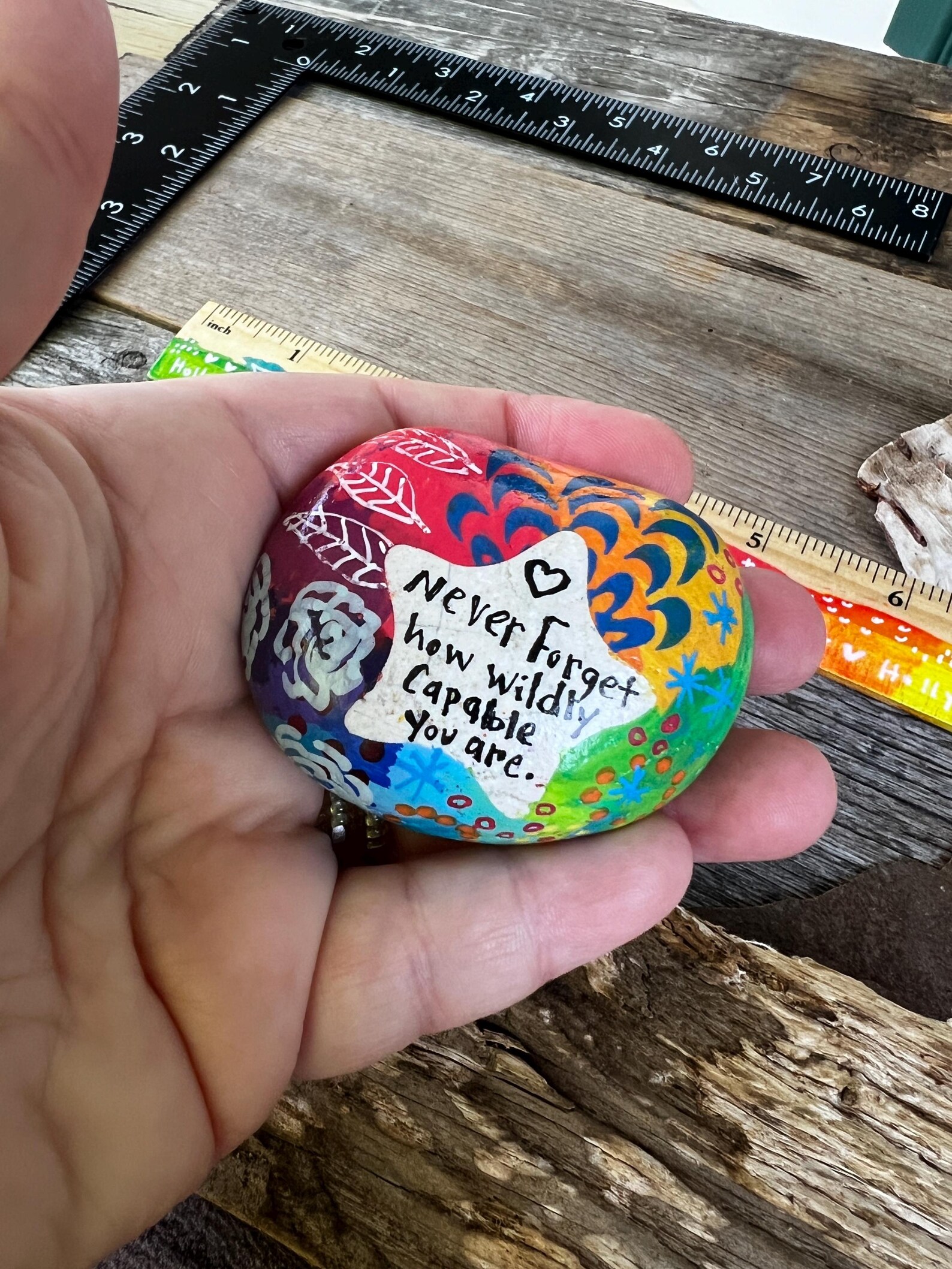 Inspirational Hand-painted Rock Never Forget How Wildly Capable You Are ...