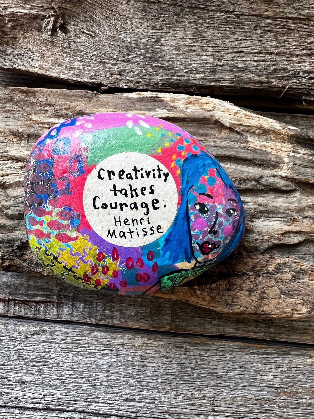 Creativity Takes Courage, Henri Matisse, 2.70-inch Painted Rock - Etsy