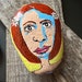 Original Portrait Art - 'amy' - Abstract Face Painting on 3-inch Hand ...