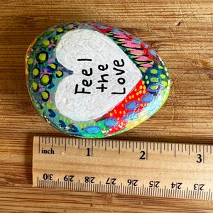 Positive Vibes Stone, Feel the Love, Heart, 2.5 Inch Painted Rock - Etsy