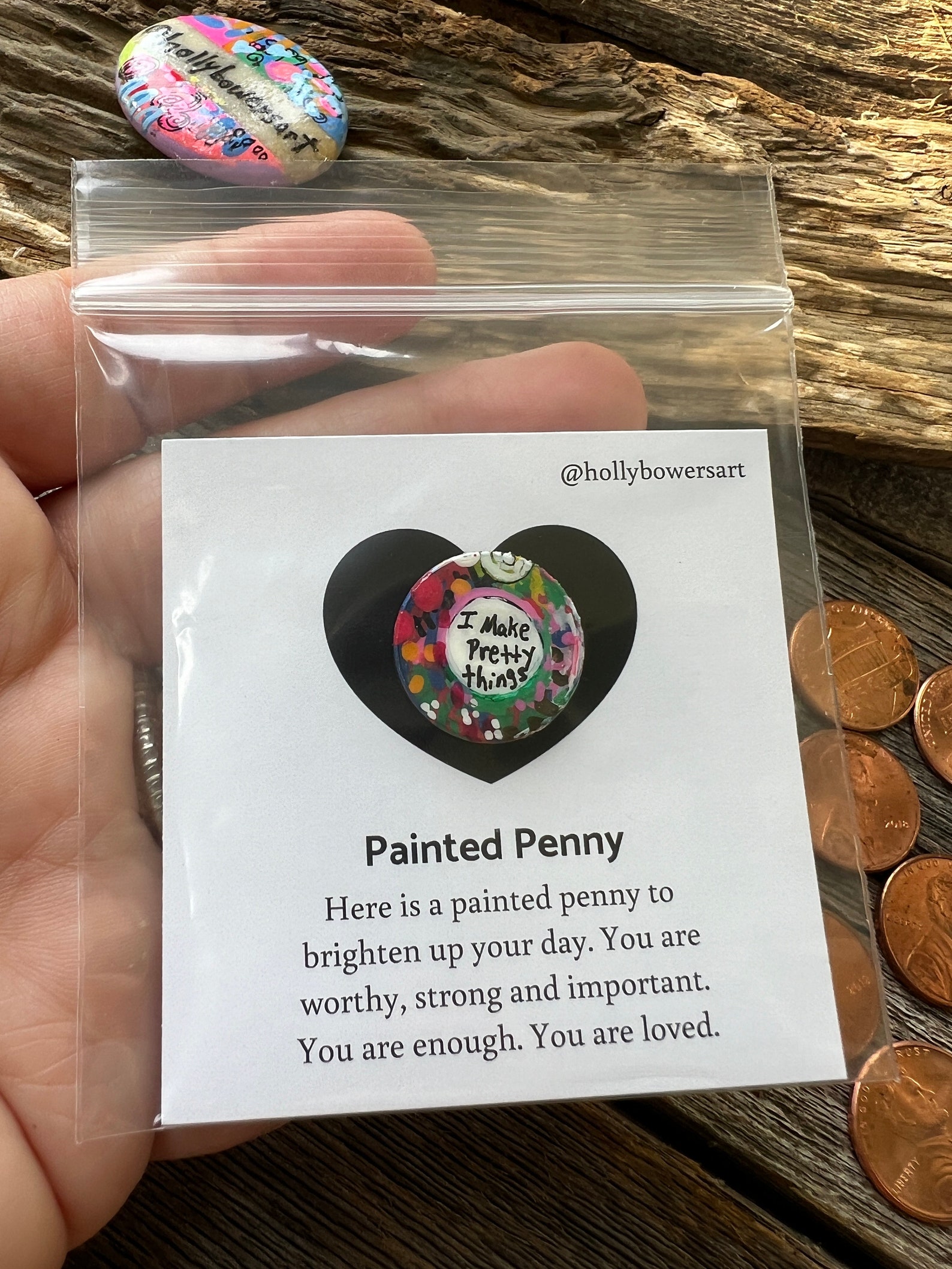Painted Penny, I Make Pretty Things, Tiny Painting, Mini Painting, .75 ...