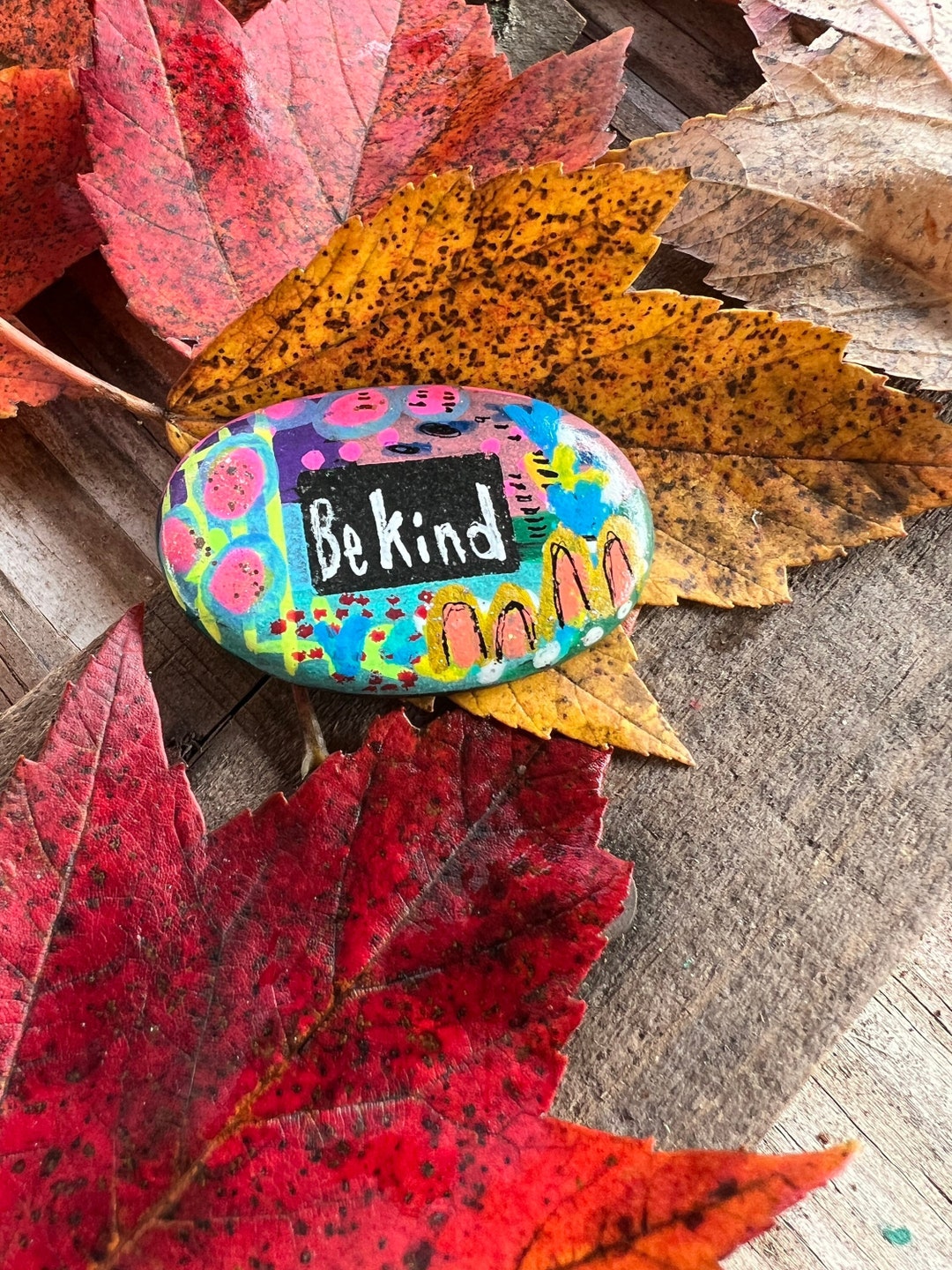 Kindness Art, Be Kind, 2 Inch Painted Rock - Etsy
