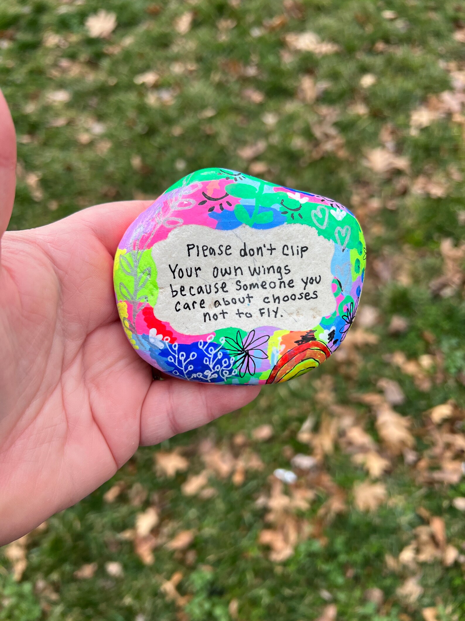 Don't Clip Your Wings Embrace Your Flight, 3.5-inch Artwork Painted on ...