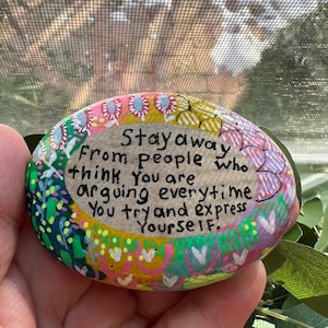 Uplifting Life Advice Rock: Stay Away From Those Who - Etsy