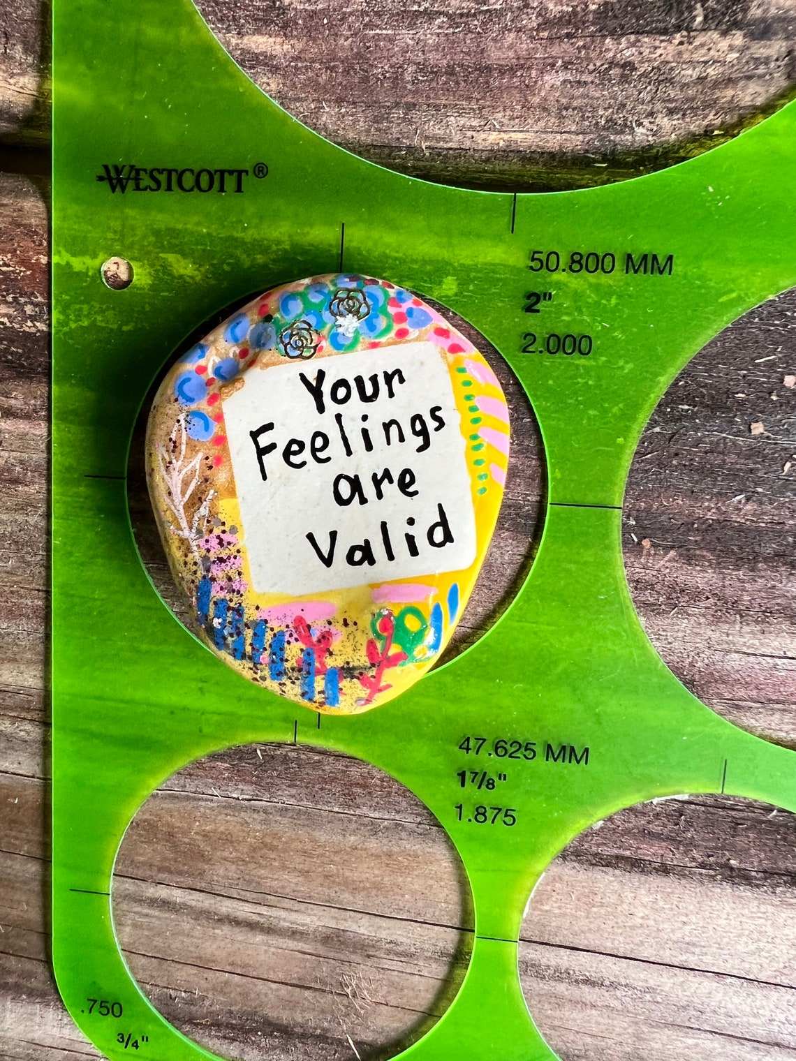 Empathy Stone, Your Feelings Are Valid, Yellow, 2 Inch Painted Rock - Etsy