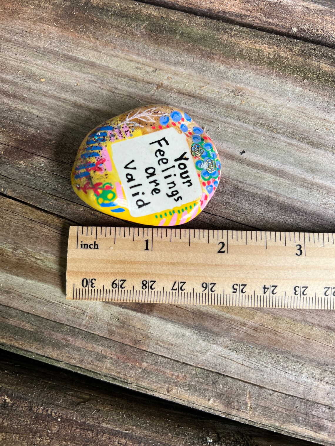 Empathy Stone, Your Feelings Are Valid, Yellow, 2 Inch Painted Rock - Etsy