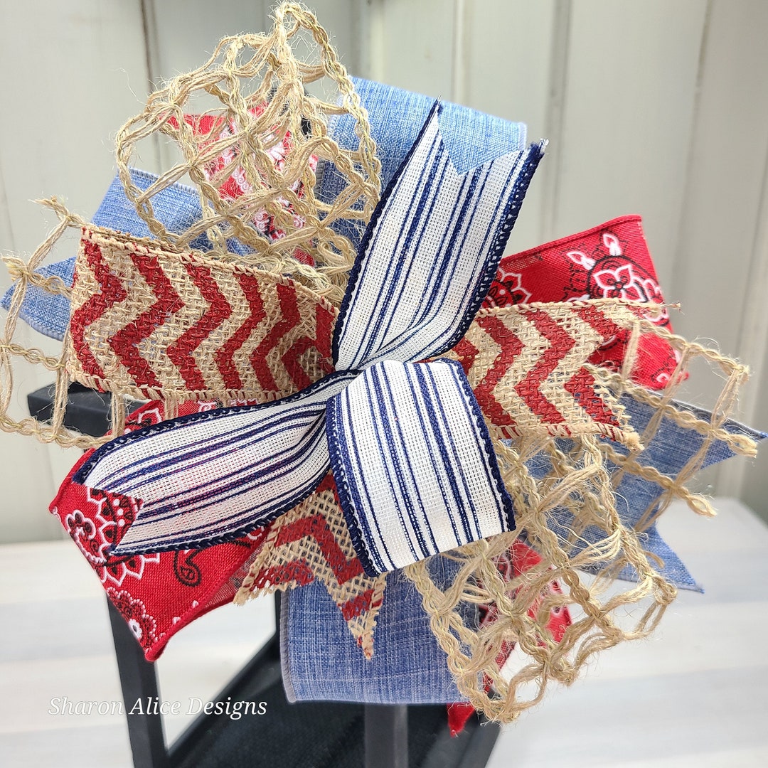 Western-style Rodeo Bow for Baskets, Wreaths, Lanterns and More! Denim ...