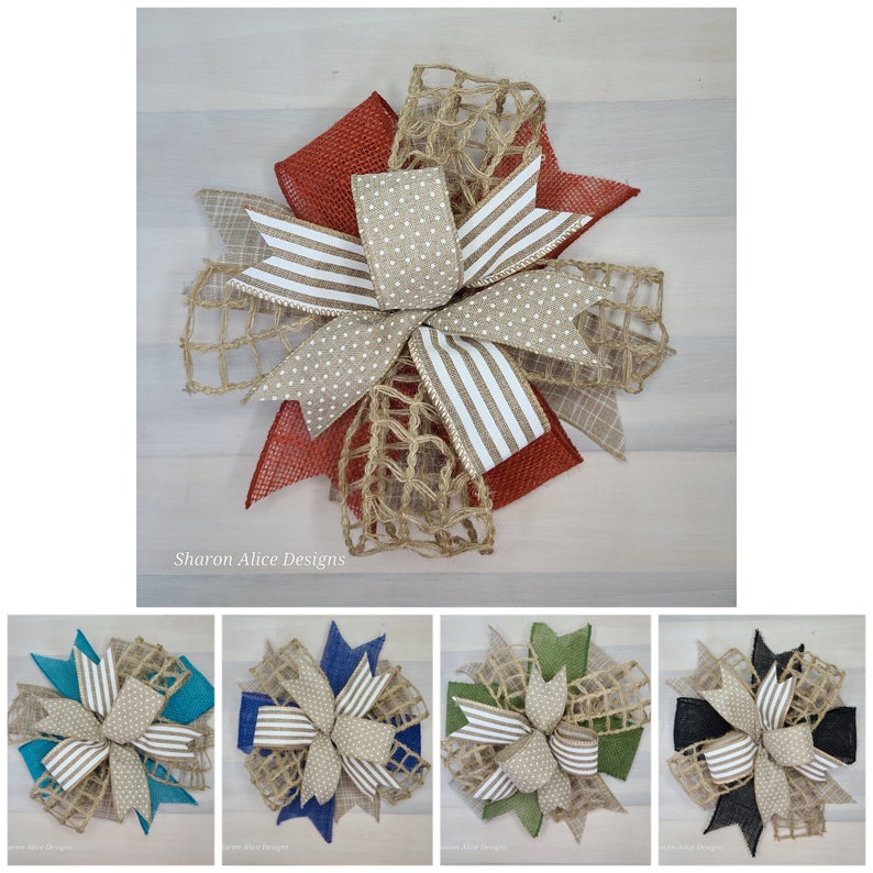 Farmhouse Bow Wreath Bow Front Door Hanger Bow Lantern Bow - Etsy