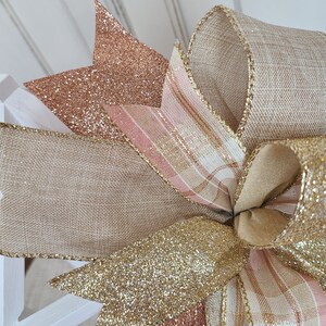 Romantic Pink Rustic Farmhouse Bow for Valentine's Day. Wreath Bow ...