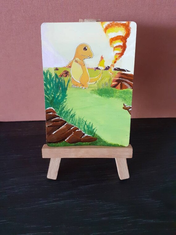 Charmander Hand-painted Pokemon Card Acrylic | Etsy