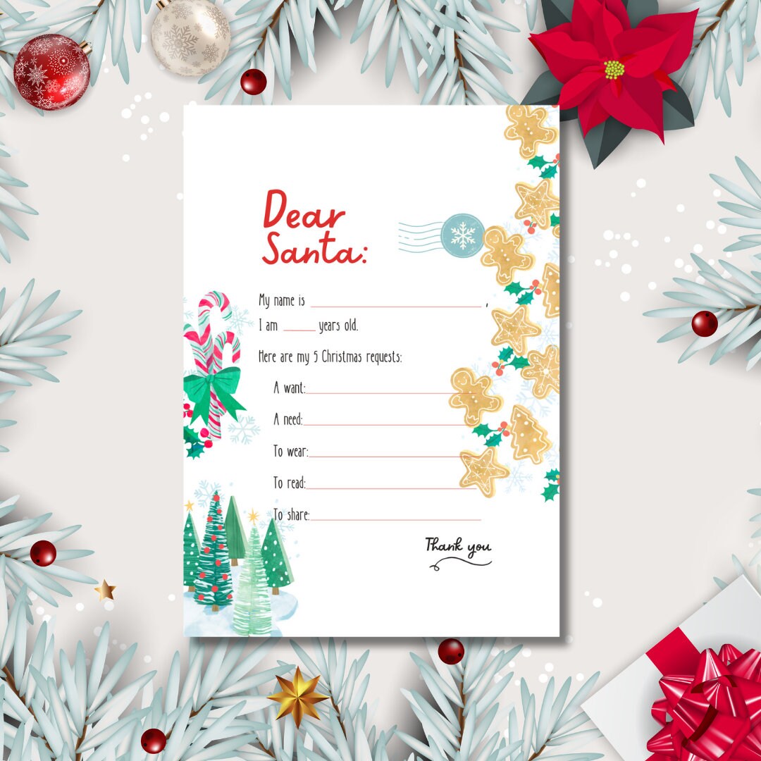Letter to Santa Printable Instant Download PDF - Etsy Canada
