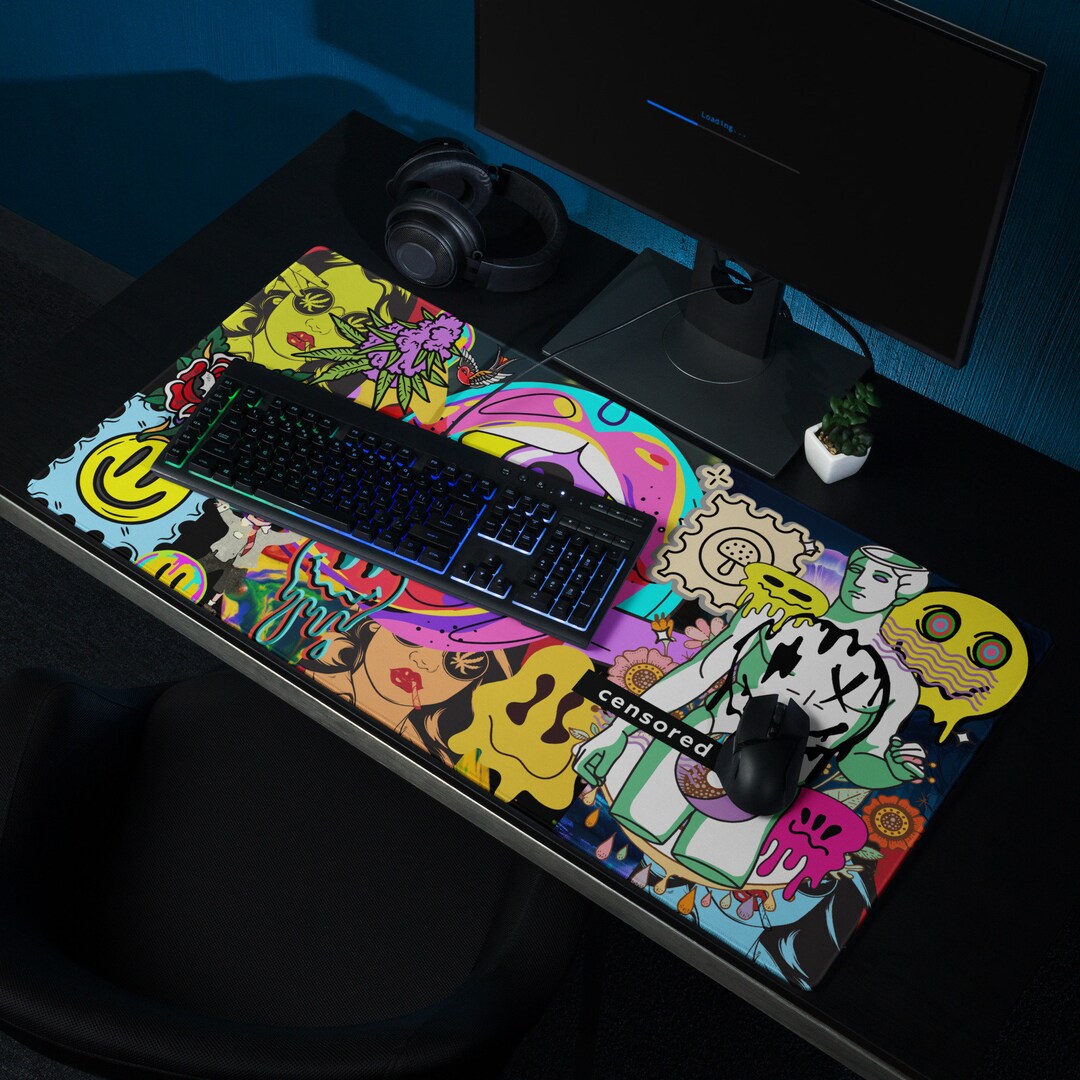 Gaming Mouse Pad . Trippy. Gamer Smoker, Weed Head Vibes - Etsy