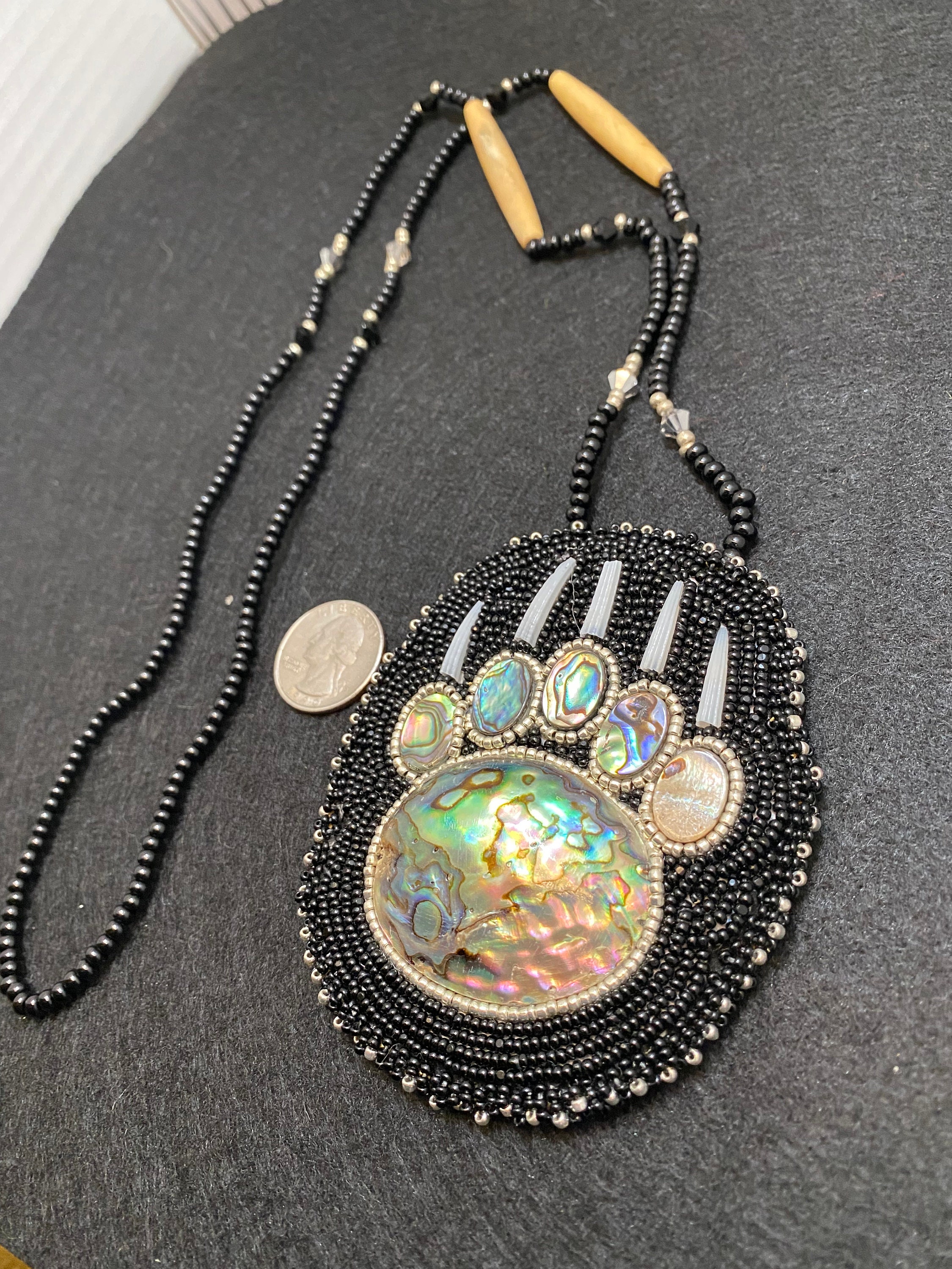 Bear Paw Medallion Necklace - Etsy