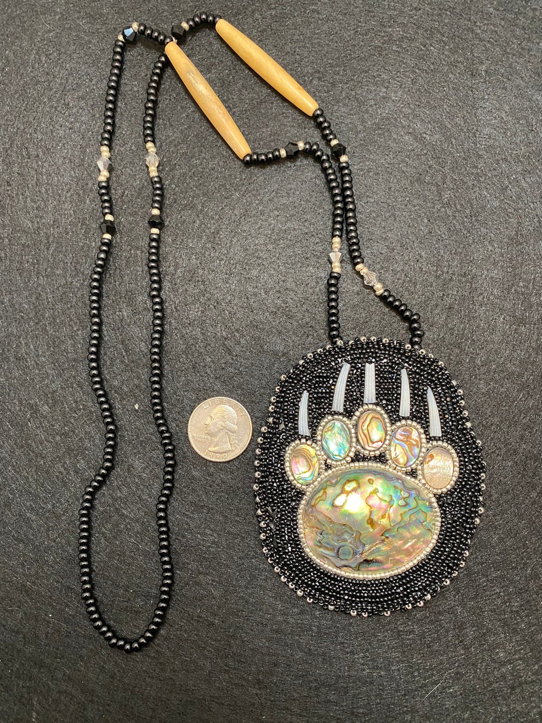 Bear Paw Medallion Necklace - Etsy