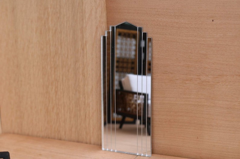 Art Deco Dollhouse Mirror: 1/12 Scale Tall Fan Mirror - Etsy