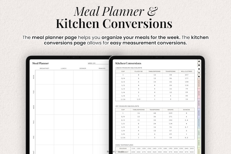 Digital Recipe Book Template for iPad | Hyperlinked Cookbook & Meal ...