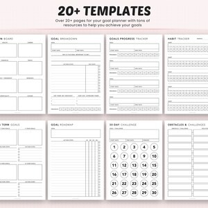 Goal Planner Bundle Printable Template Productivity Daily Weekly ...