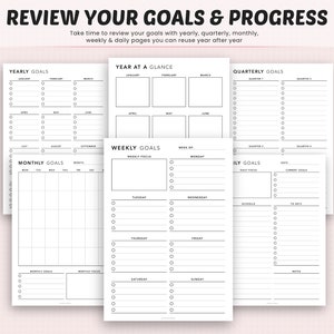 Goal Planner Bundle Printable Template Productivity Daily Weekly ...