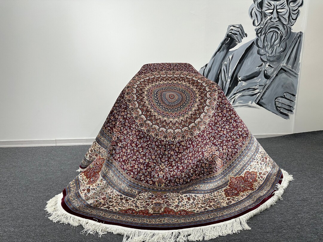 7x7 Round Silk Rug, Qum Design Silk Rug, 7x7 Circle Silk Rug, Top ...