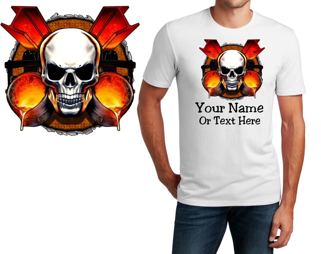 Personalized T-shirt Iron Worker Steel Skull Design, Sports Shirt ...