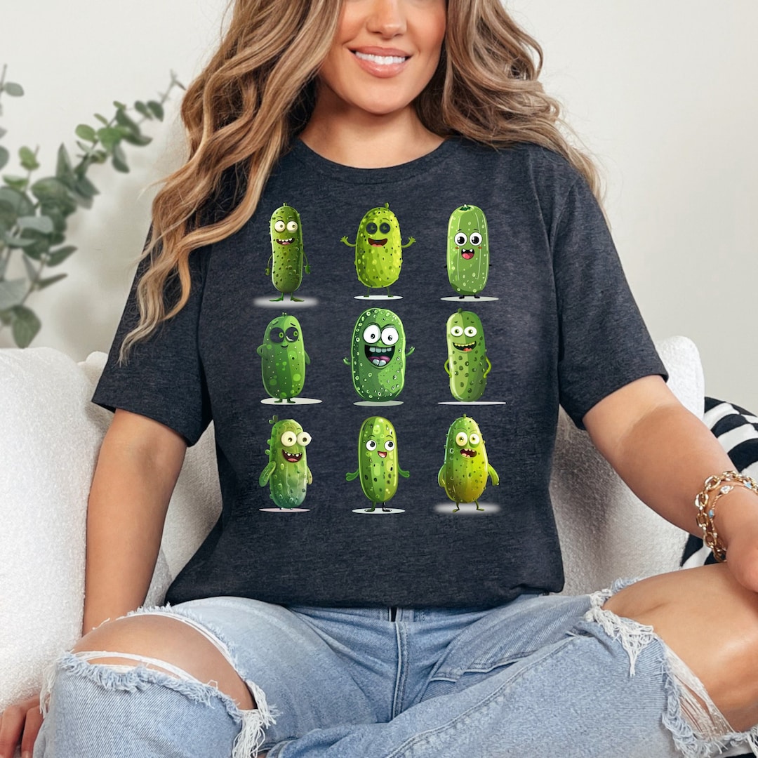 Funny Pickle Shirt, Retro Pickle Faces Shirt, Green Pickle Shirt ...
