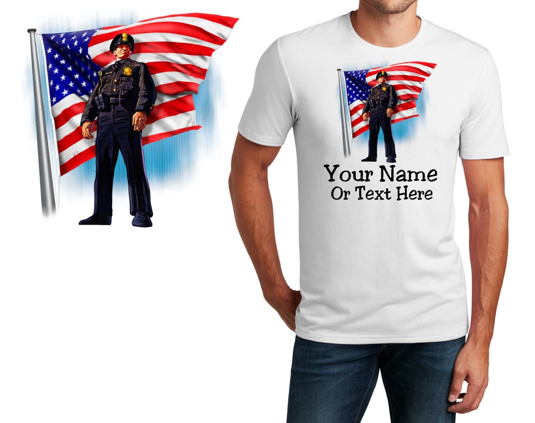 Personalized T-shirt Police Flag Design, Law Enforcement Shirt, Custom ...