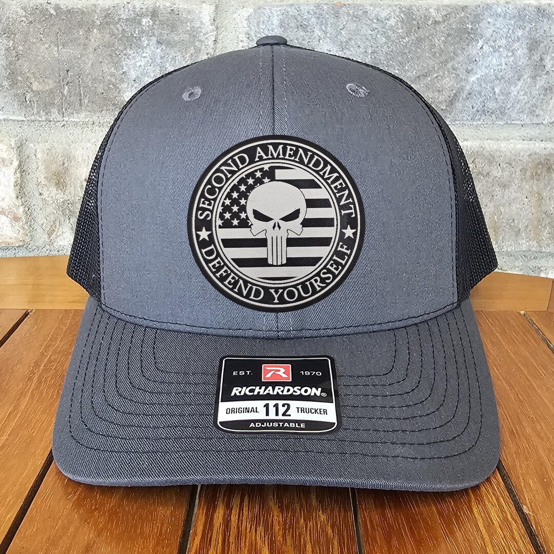 2nd Amendment Leather Patch Trucker Hat, Richardson 112, Gun Rights, Second Amendment Flag, Dad ...
