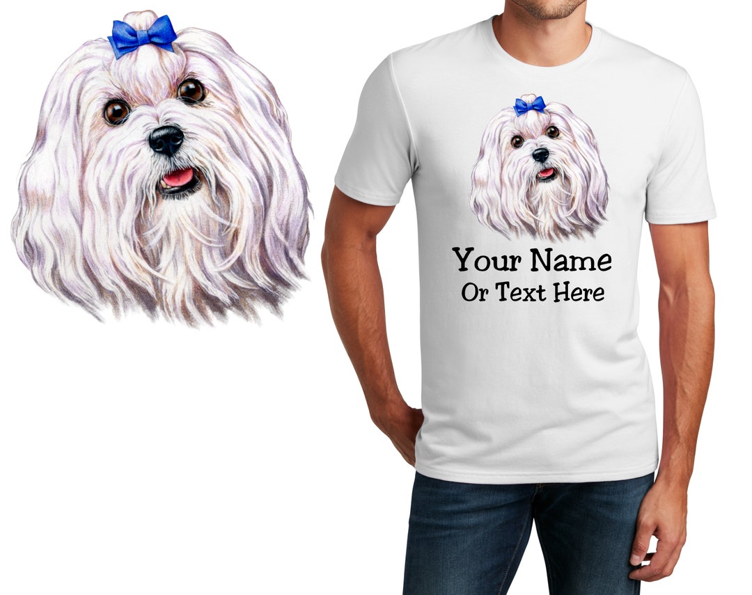 Personalized T-shirt Maltese Face Dog Design, Sports Shirt, Printed ...