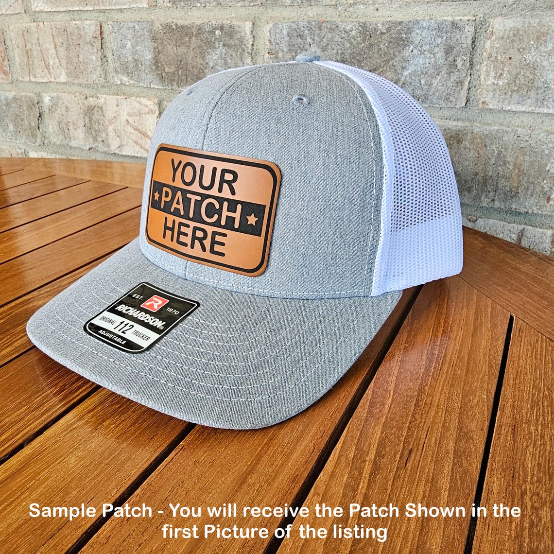 Personalized Firefighter Leather Patch Trucker Hat With Maltese Cross ...