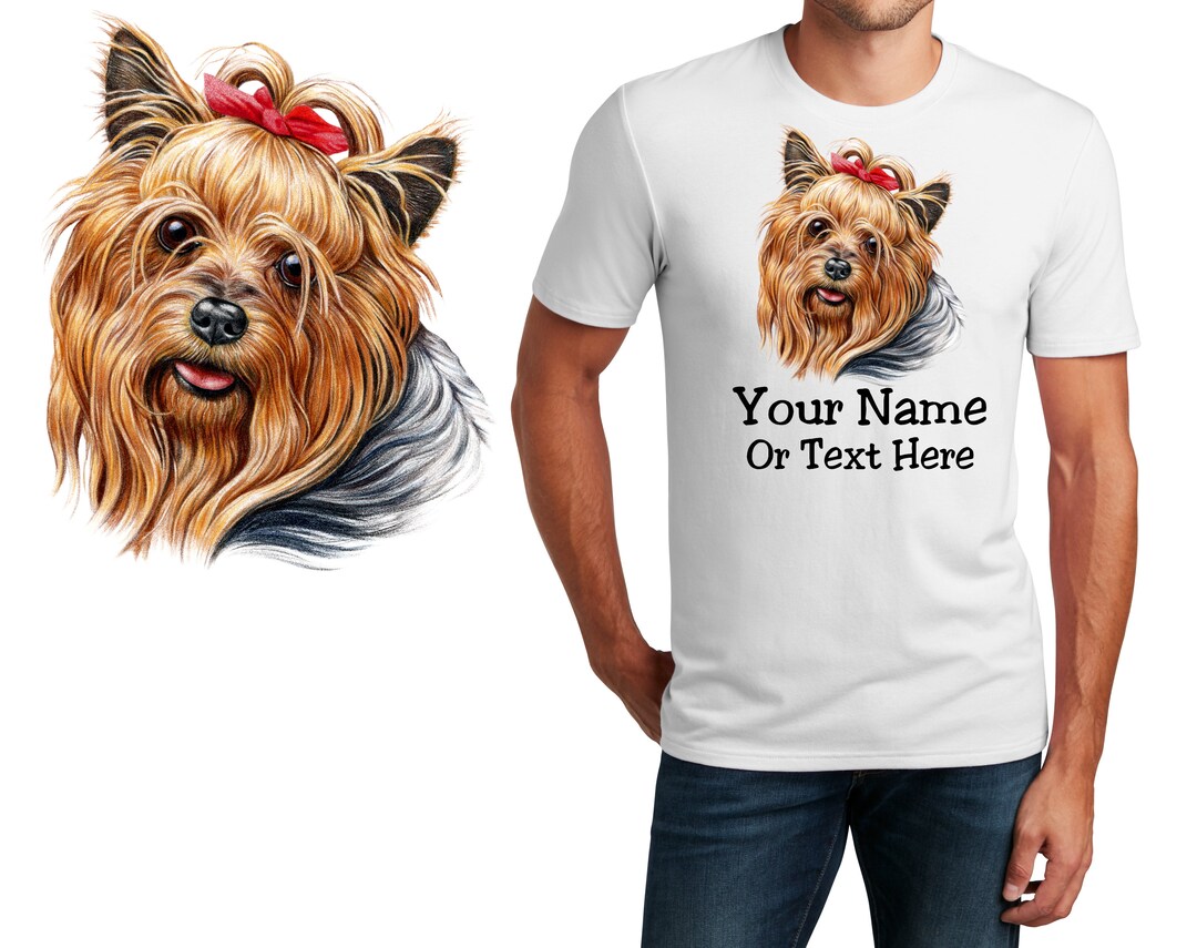 Personalized T-shirt Yorkie Face Dog Design, Sports Shirt, Printed ...