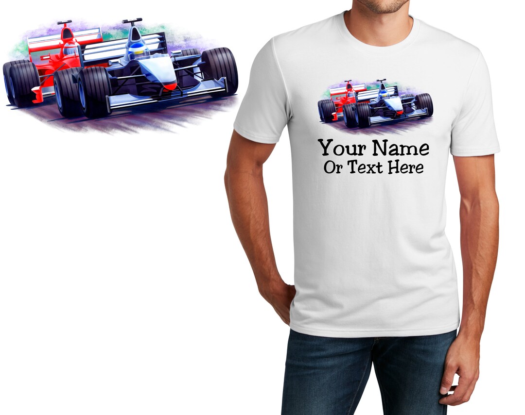 Personalized T-shirt Race Car Design, Sports Shirt, Printed Shirt, Custom Name, Dad Gift, Coach ...