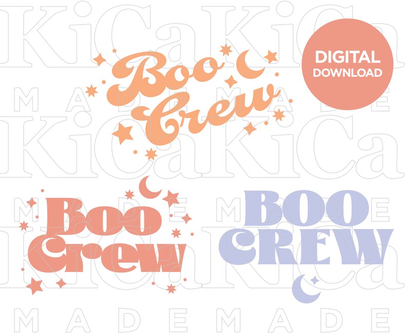 Boo Crew Svg, PNG, PDF File Cute Halloween Shirt Cricut Downloadable ...
