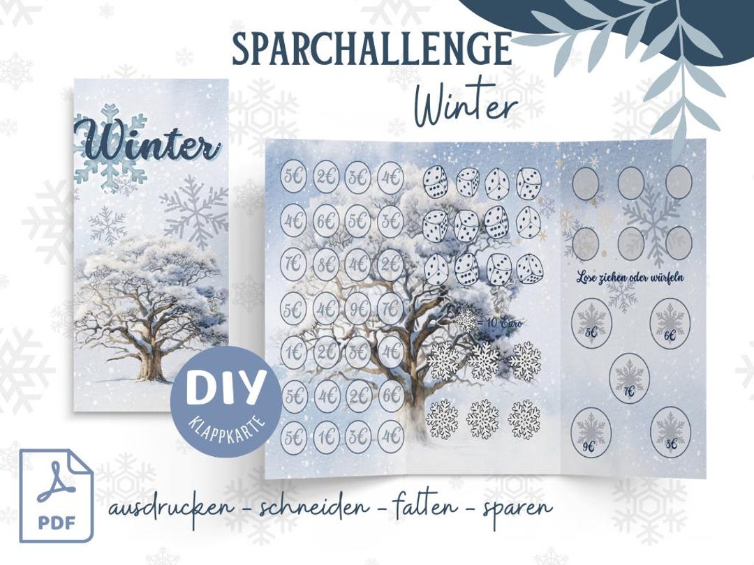 Savings Challenge Savings Game Winter Digital Download - Etsy