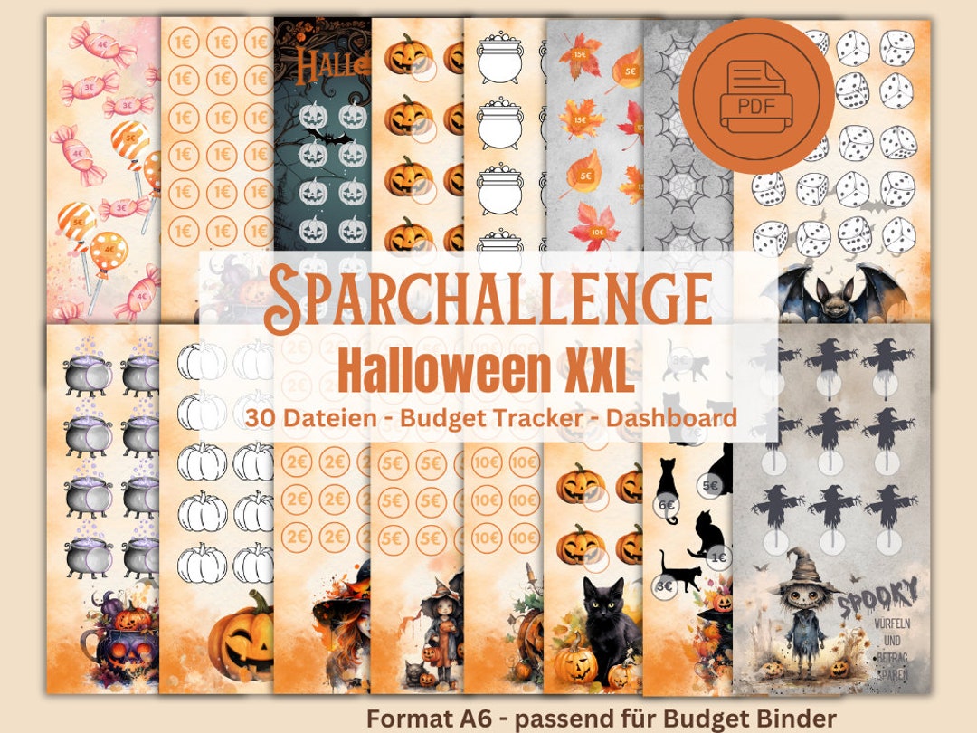 Halloween XXL Savings Challenge Set, Halloween Savings Game, Budgeting ...