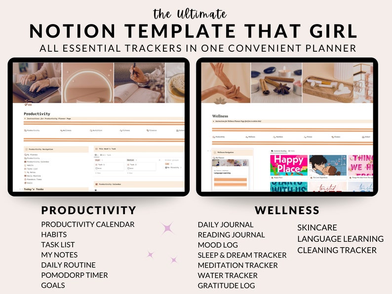 All in One Notion Template: Your Instant Download for a Notion Dashboard & Digital Reading ...